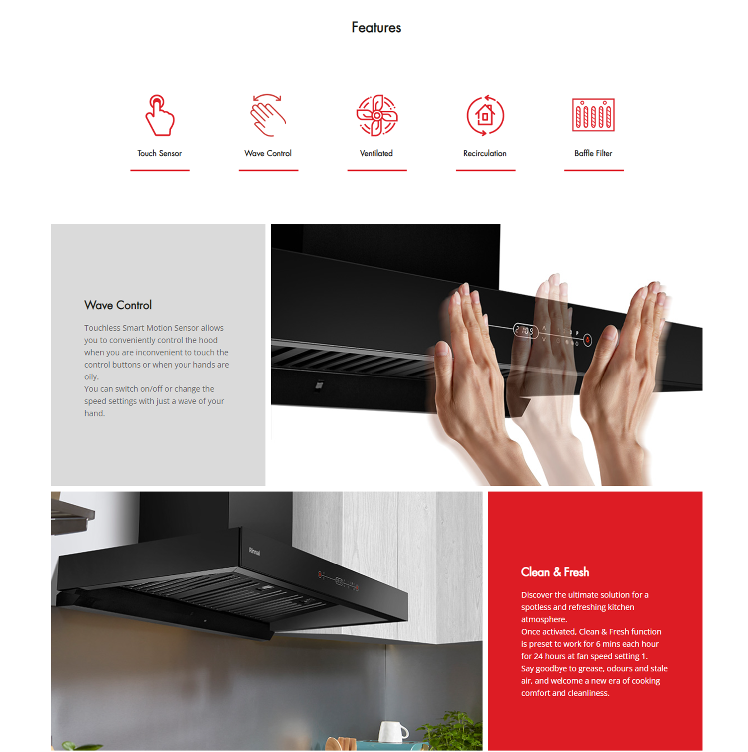 Rinnai RHC1159PBW 90cm Chimney Hood | ESH | Shopee Malaysia