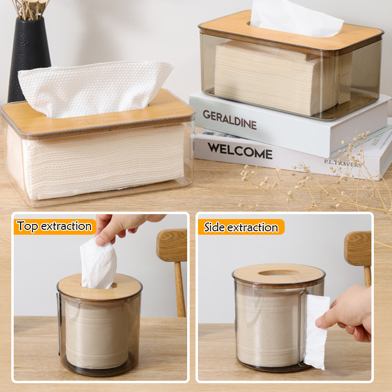 Home Tissue Box Storage Napkin Tissue Paper Holder Transparent Plastic ...