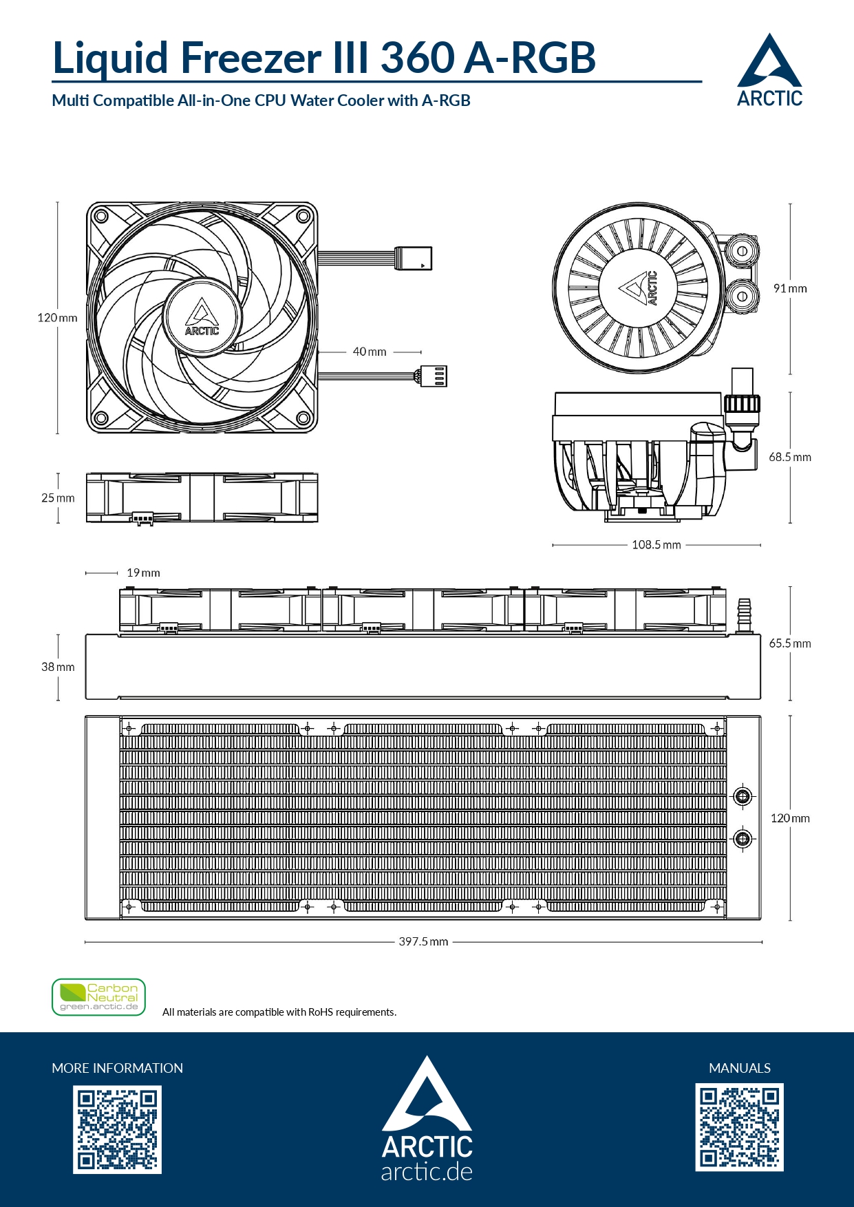 ARCTIC LIQUID FREEZER III 240 (240mm) / FREEZEE III 280 (280MM ...