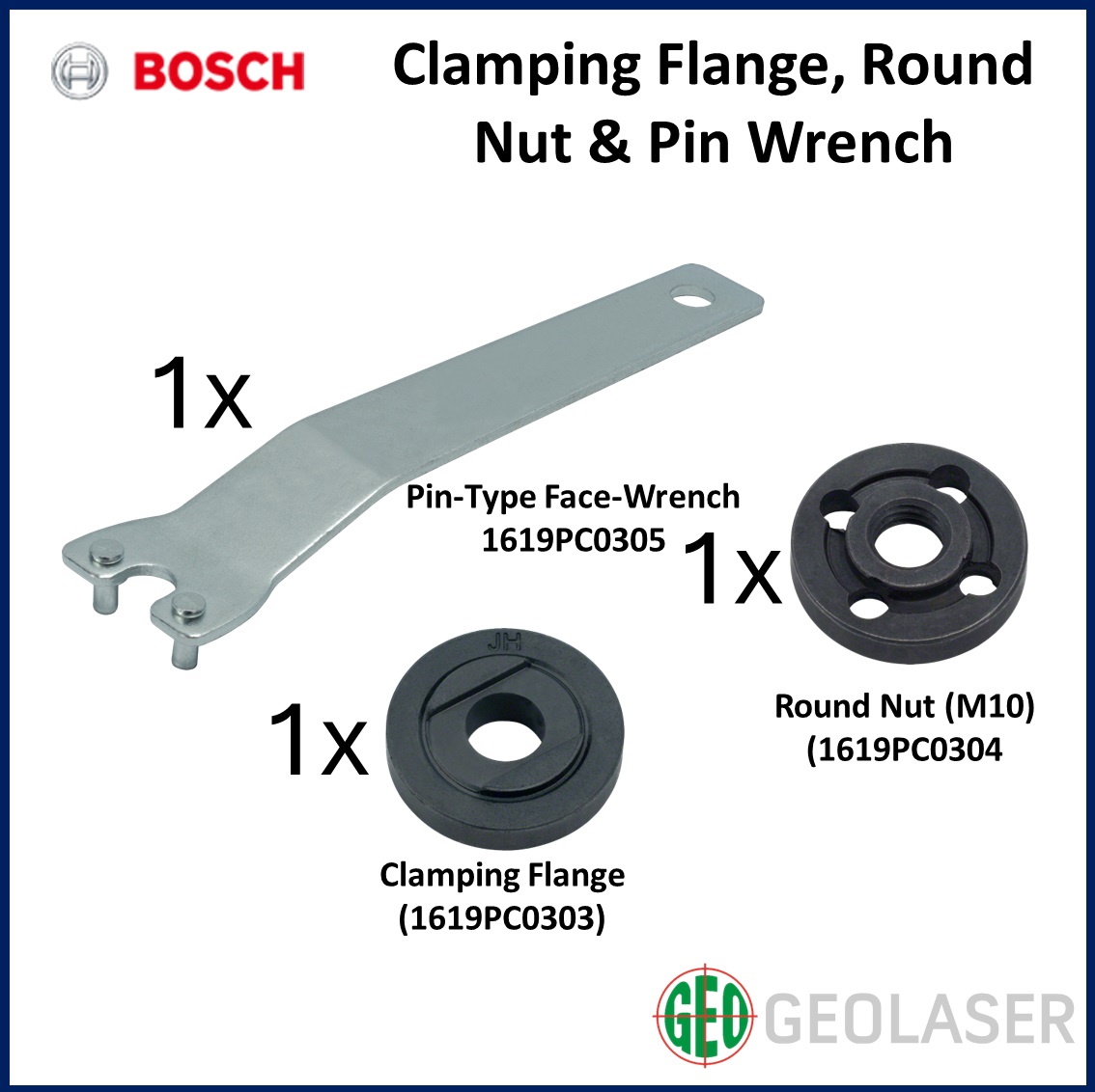 Bosch Angle Grinder Nut and Wrench Set with Inner Flange Spanner and ...