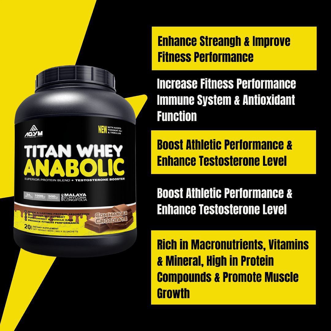 Agym Nutrition Titan Whey ANABOLIC Advance Protein 600g (20 sachets ...