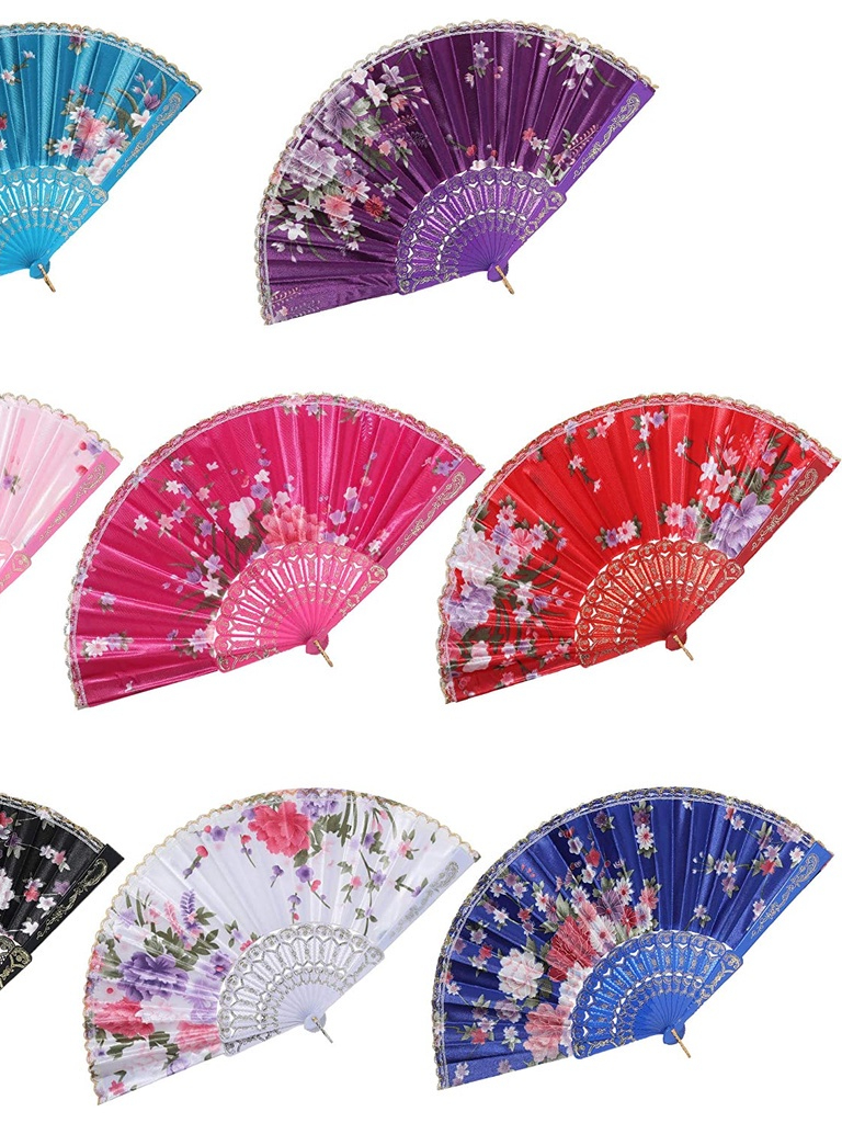 Elegant Chinese Foldable Hand Fan - Unique Floral Design | Kipas Tangan ...