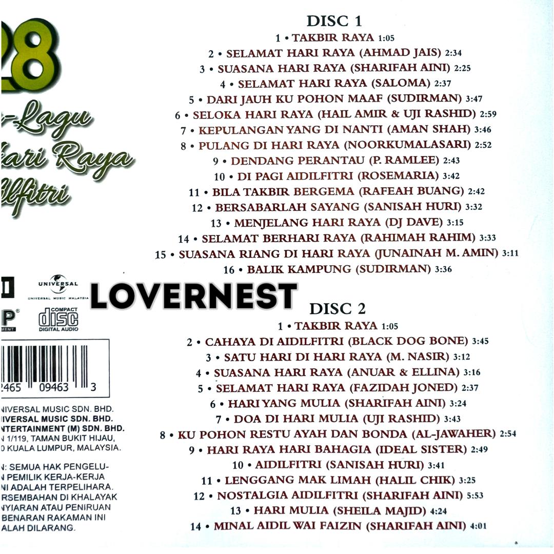 28 Lagu-Lagu Hari Raya Aidilfitri CD Album - Takbir Raya -Selamat Hari ...
