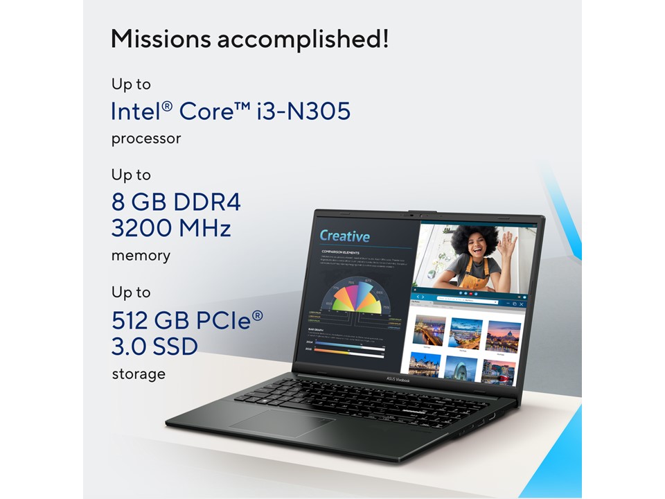 ASUS VIVOBOOK GO 15 (E1504G)/ Intel Core™ i3-N305/ 8GB RAM/ 512GB SSD ...