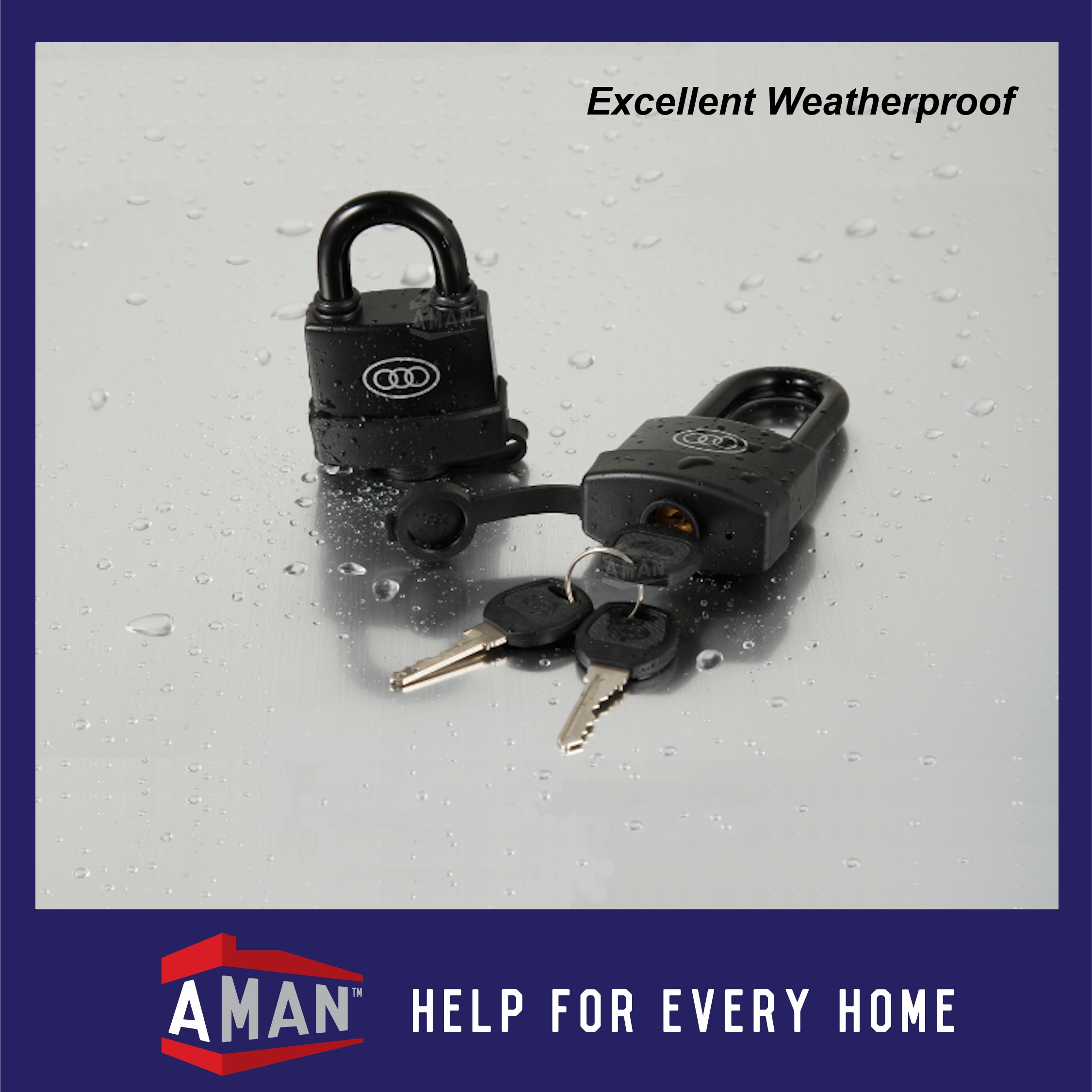 TRI-CIRCLE Heavy Duty Weatherproof Padlock Weather Resistant Padlock ...