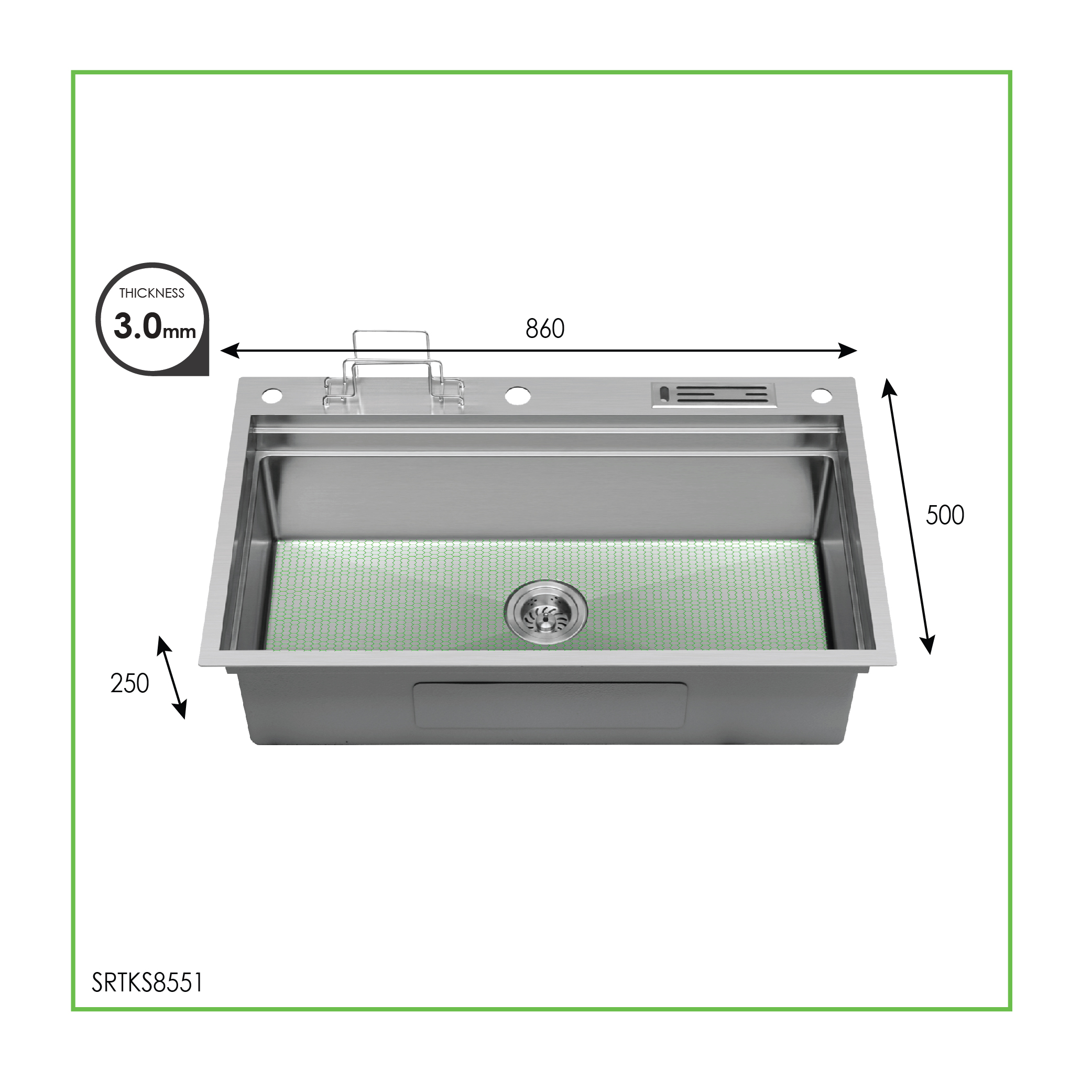 Sorento 86CM Honey Comb kitchen sink SRTKS8551 Multifunction sink ...