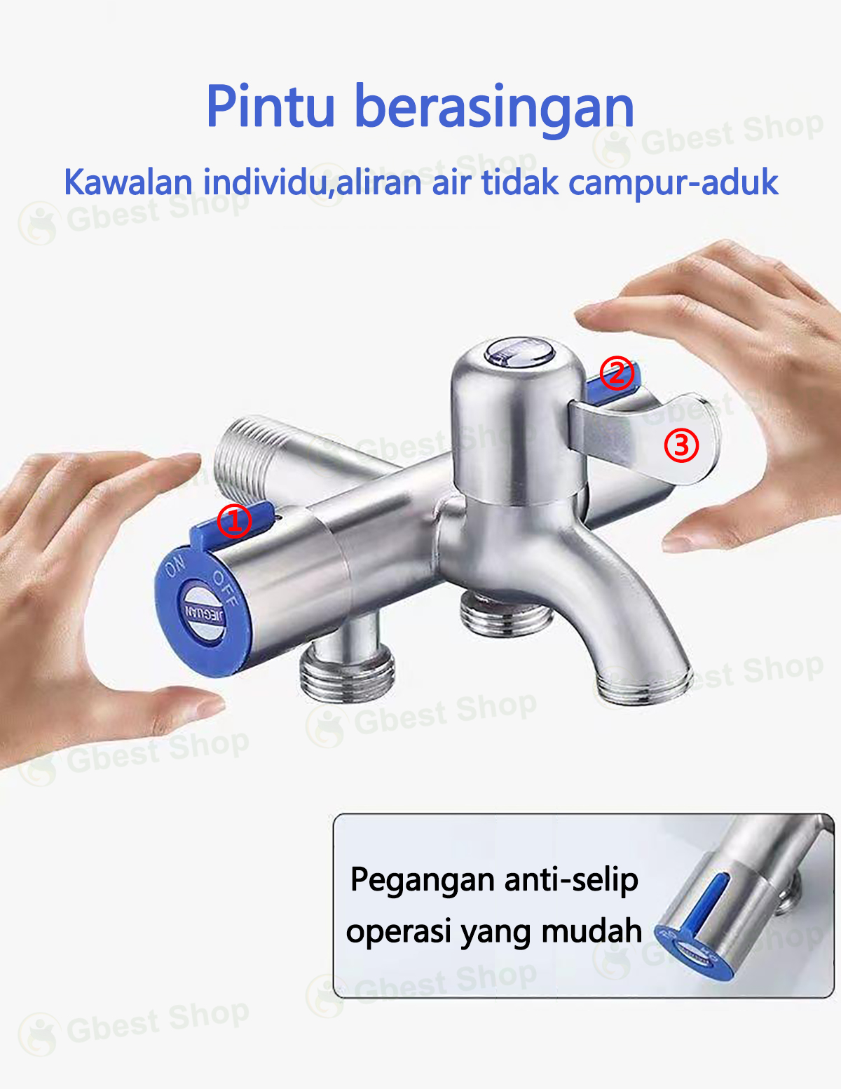 sus 304 3 way water tap valve Bathroom toilet Sink bidet valve Washing ...