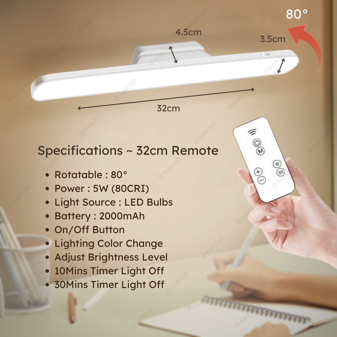 32cm Remote Control LED 3 Lighting Color Hanging Dormitory Magnetic ...