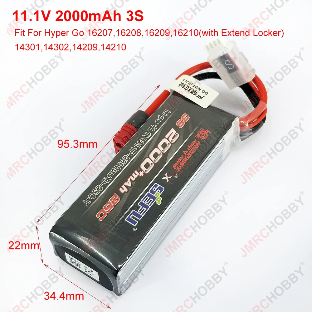 3S 11.1V Lipo Battery Fit For MJX Hyper Go 16208 16210 14303 14301 14302 14209 14210 RC cars ...