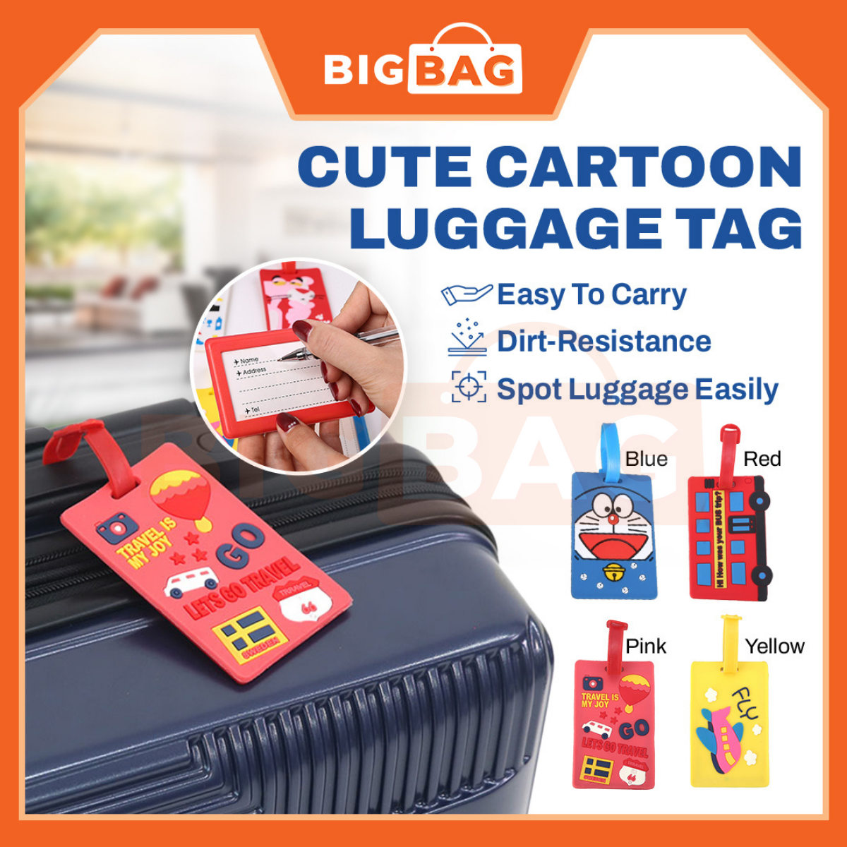 Luggage Tag Travel Tag Nama Bag Tagging Name Luggage Tag Cute Luggage ...