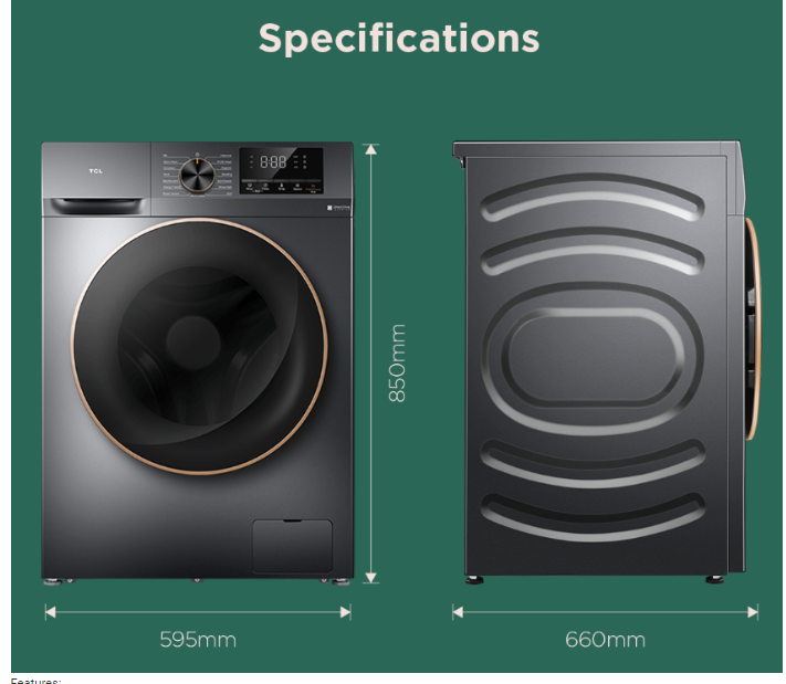 SYK Free Shipping TCL TWF100-N12312EHA07e 2 In 1 Washer Dryer Washing ...