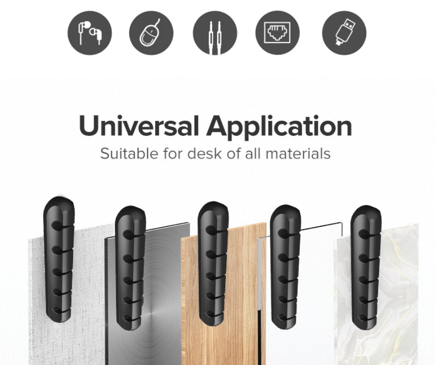 Wenbo Desktop Silicone Cable Organizer Creative Cable Storage Cable ...