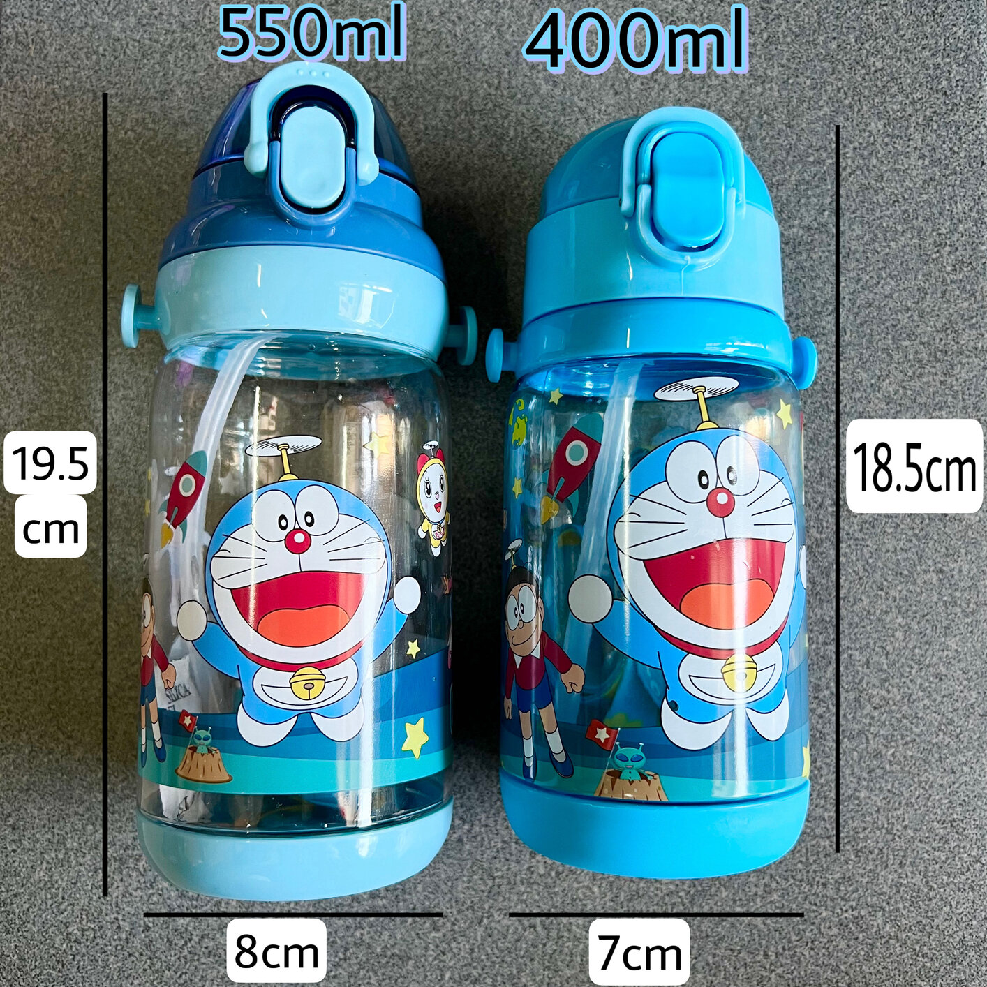 400ml 550ml Kids Cartoon Water Bottle Straw Drinking Bottle BPA Free Botol Air Kanak Drinking ...