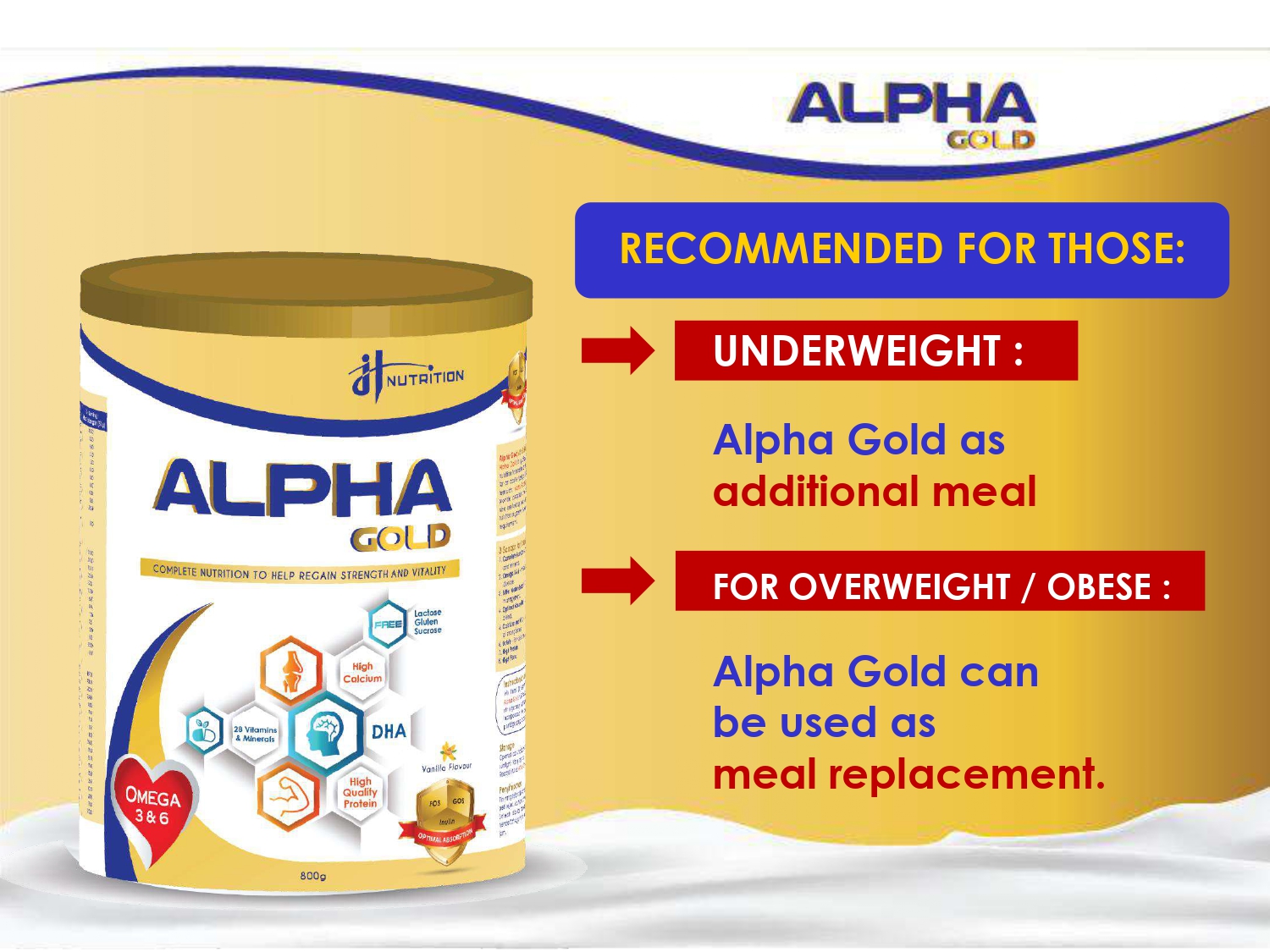 [JH NUTRITION] Alpha Gold 800g - diabetic milk, blood sugar level ...