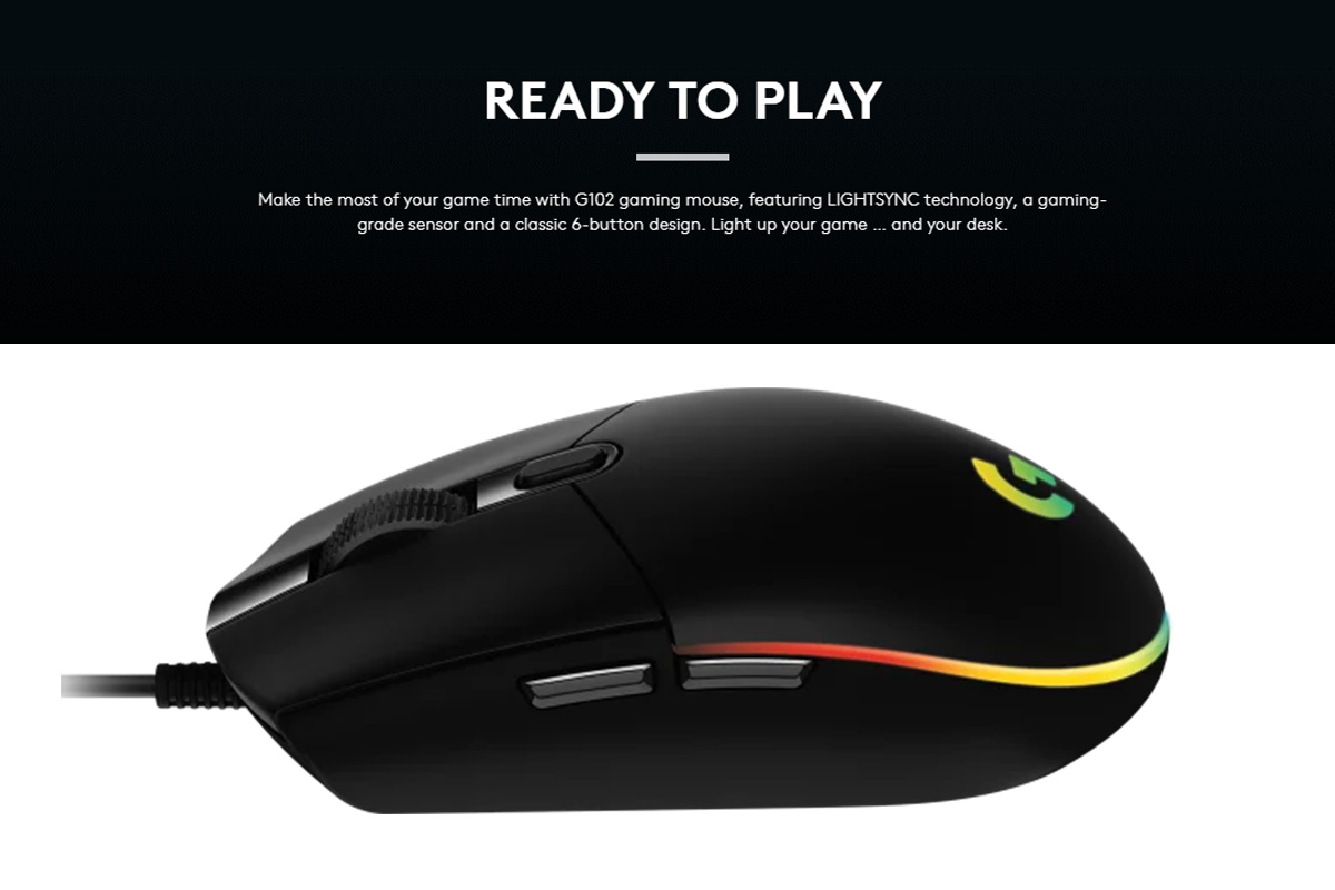 Logitech G102 Light Sync Gaming Wired Mouse | Gaming Grade Sensor | 8k DPI | Light Weight Mouse ...