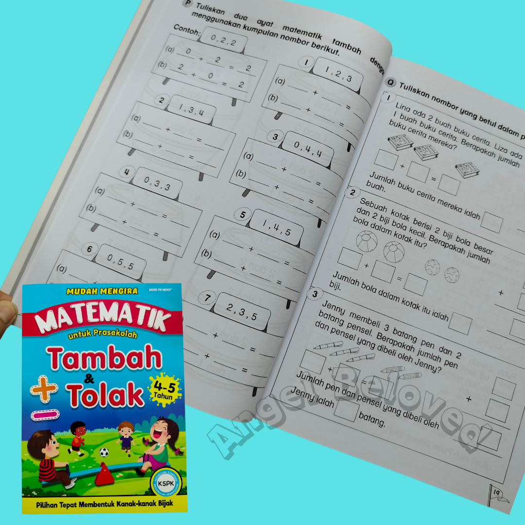 Buku Latihan Matematik Prasekolah Math Activity Book for kindergarten ...