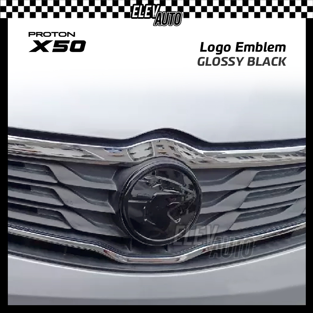 Proton X50 Logo Emblem Carbon Fiber Black Bonnet Steering Accessories ...