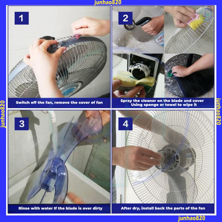 500ml Fan Cleaner Spray Wall Fan Ceiling Standing Office Exhaust Home ...