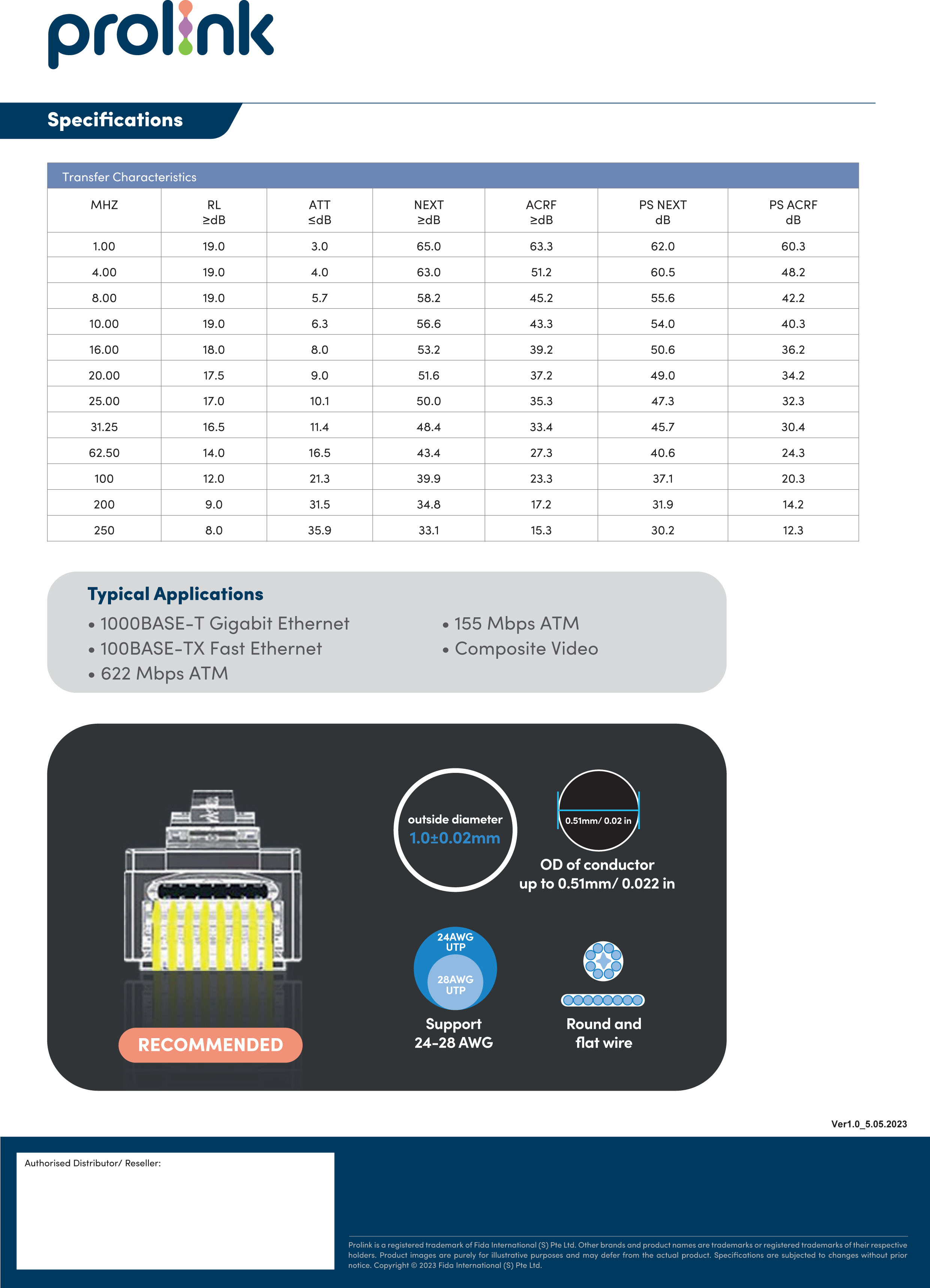 10m-50m Prolink Cat6 Full Copper Patch Cord With Cat6 RJ45 Terminated ...