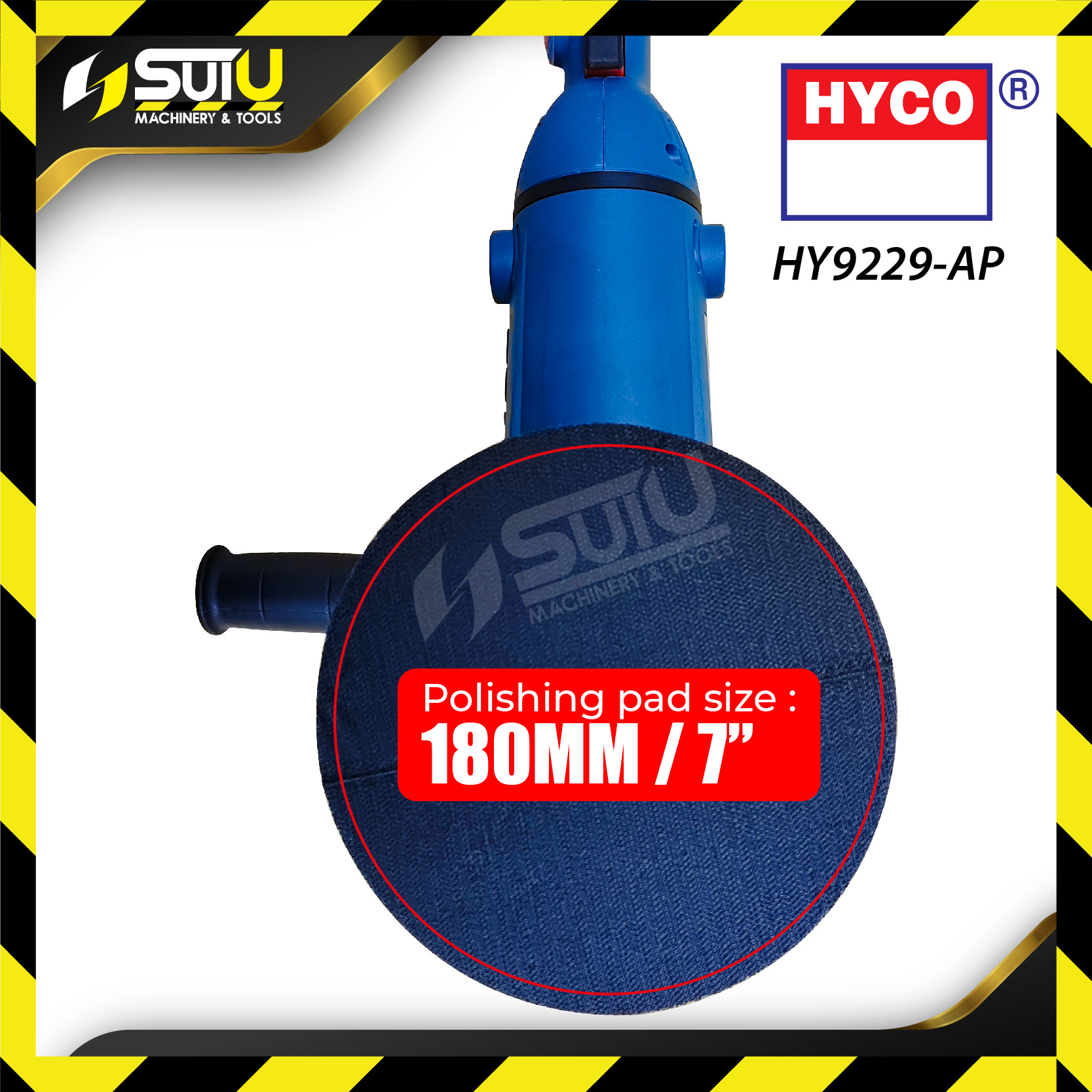 HYCO HY9229-AP / HY9229AP 7" / 180MM Disc Polisher 1400W 3300RPM ...