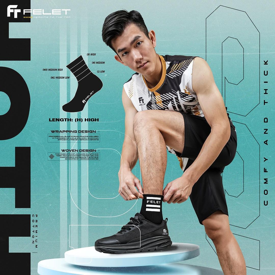 Felet Badminton Socks Sport Sock Unisex SO 100/101/102 SPORT SOCK ...