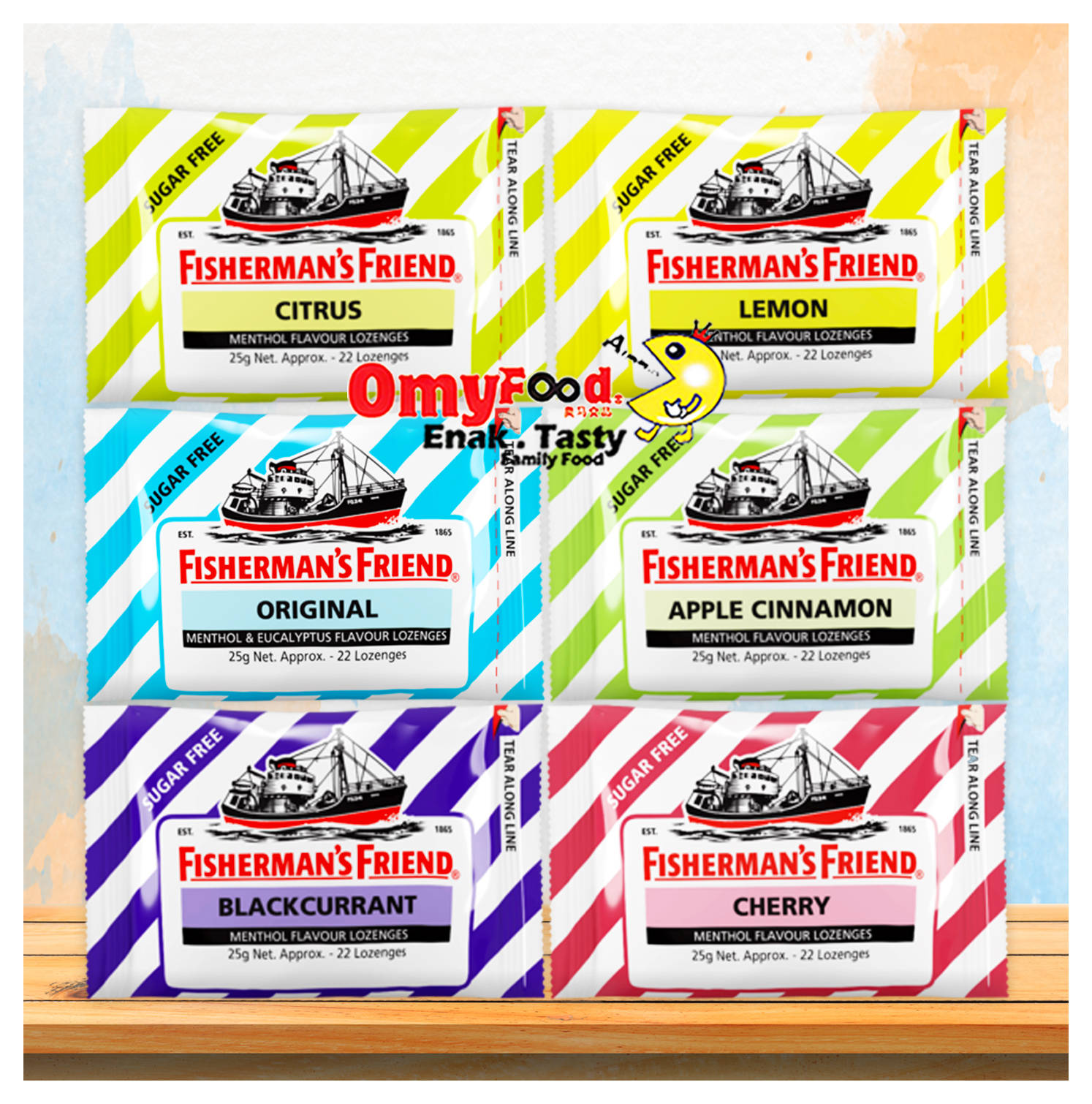 25G FISHERMAN CANDY [ORIGINAL/CHERRY/LEMON/CITRUS/BLACKCURRANT/APPLE ...