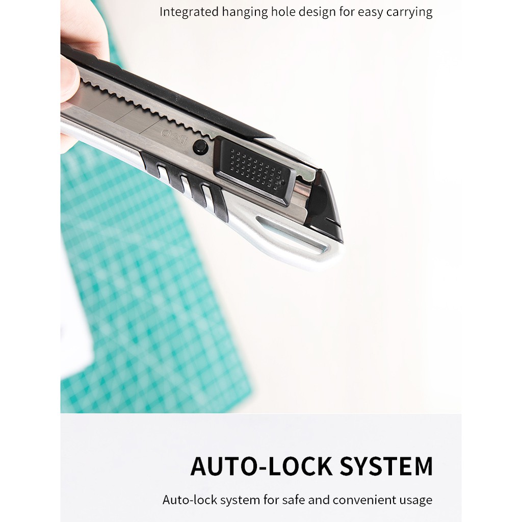 Deli Exceed Utility Cutter Knife with SK5 Steel Blade Alloy Body Mata ...