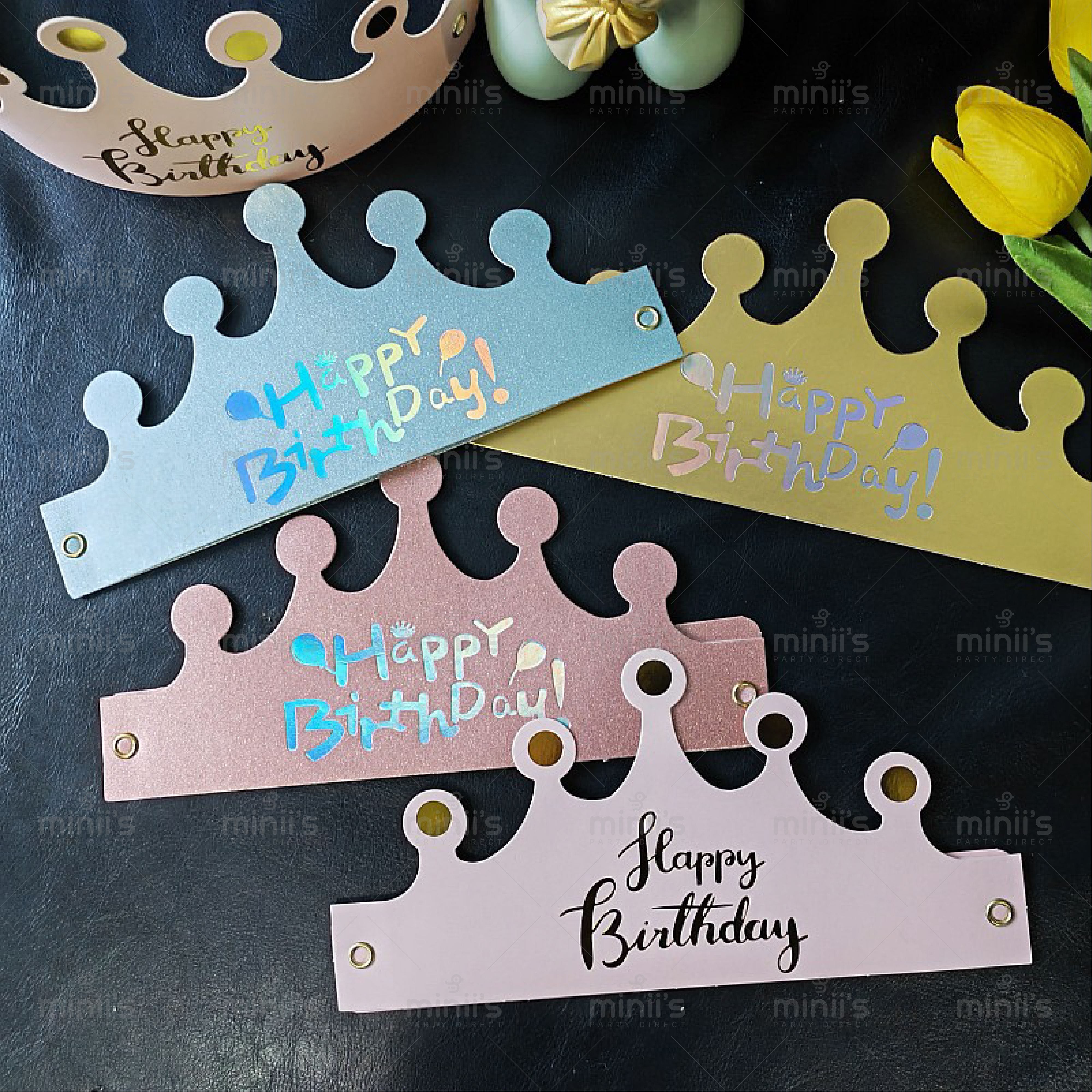 MINIIS Happy Birthday Hat For Kid Adult Birthday Cap Topi Birthday ...