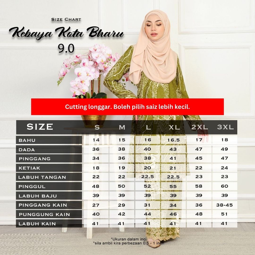 Baju Kebarung Kebaya Kota Bharu Muslimah Labuh Songket Sulam Raya ...