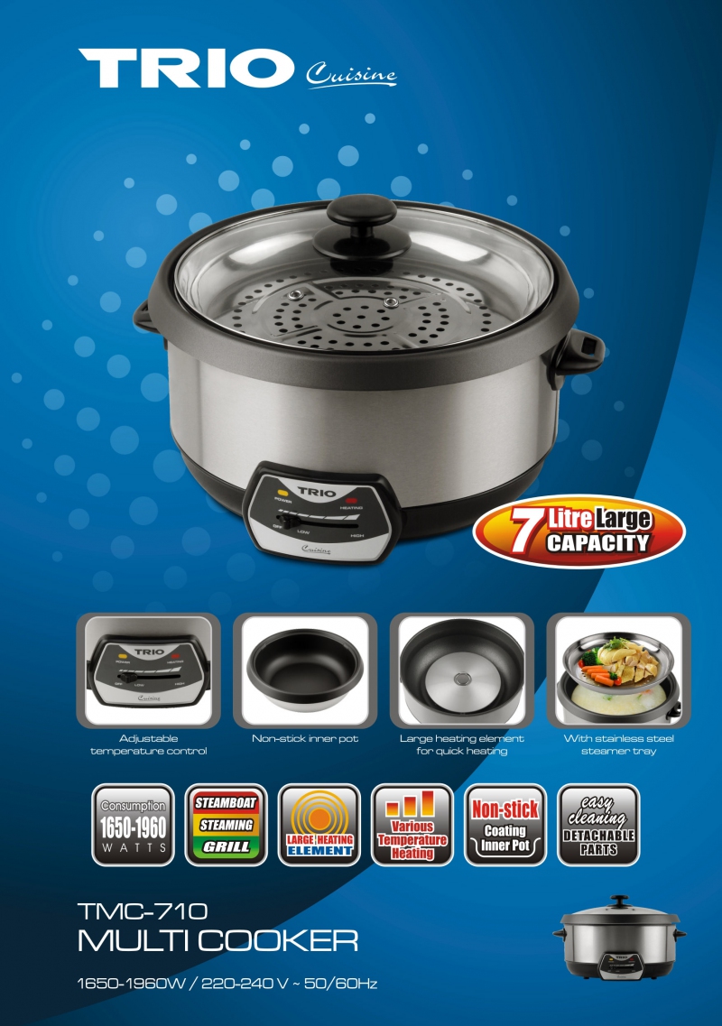 Trio Multi Cooker TMC-710 TMC710 7L (black) Electri Multifunction ...
