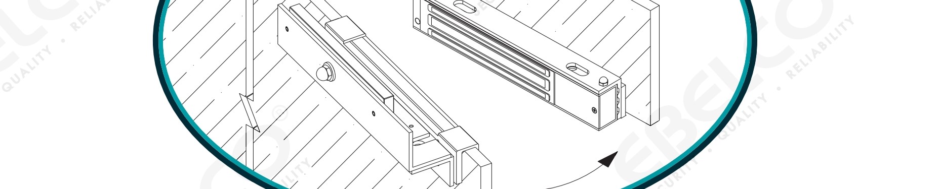 EBELCO Door Access Bracket Top & Bottom 600lbs Glass Door Aluminum ...