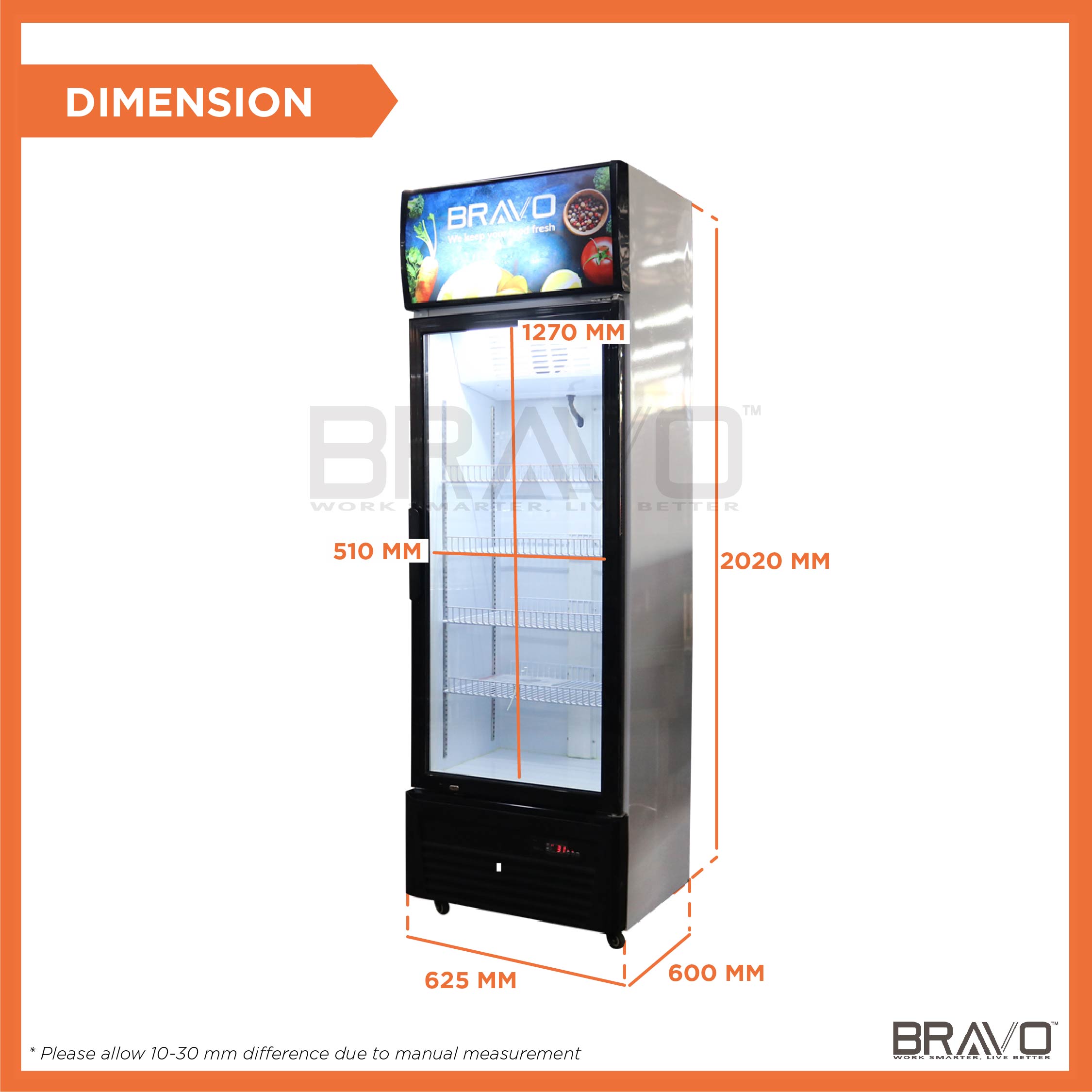 Bravo 1 Door Display Chiller - Cap: 380Liter | Shopee Malaysia
