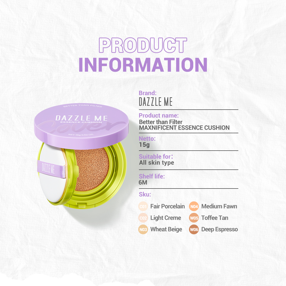 [NEW!!] DAZZLE ME Better Than Filter Maxnificent Essence Cushion High ...