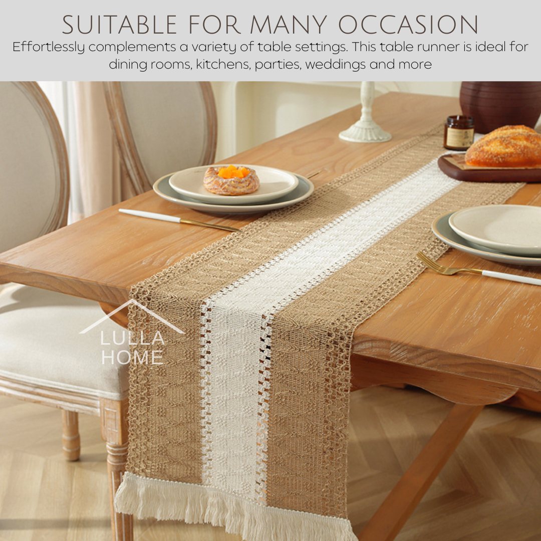 LullaHome Minimalist Table Runner Muji Nordic Linen Table Cloth Long ...