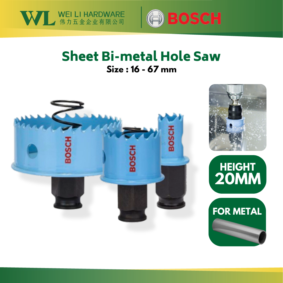 Bosch 16mm-67mm Sheet Metal hole saw Bi-metal Hole Saw / mata korek ...