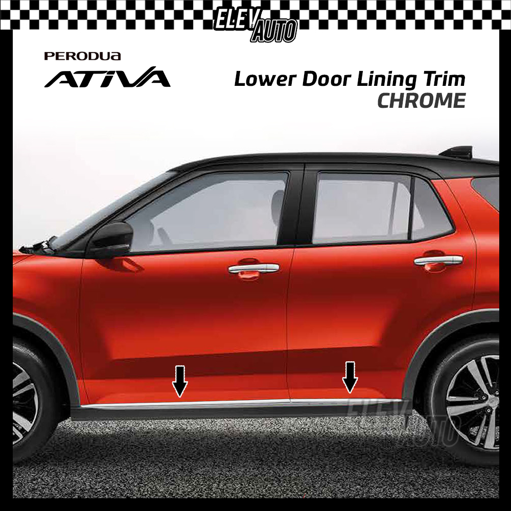 Perodua Ativa CHROME Side Lower Door Lining Trim Moulding Body Lining ...