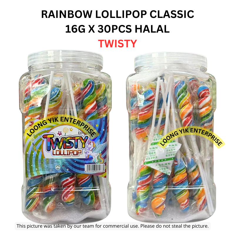 RAINBOW LOLLIPOP CLASSIC 16G X 30PCS HEART/TWISTY/STAR/CORN HALAL | Shopee Malaysia