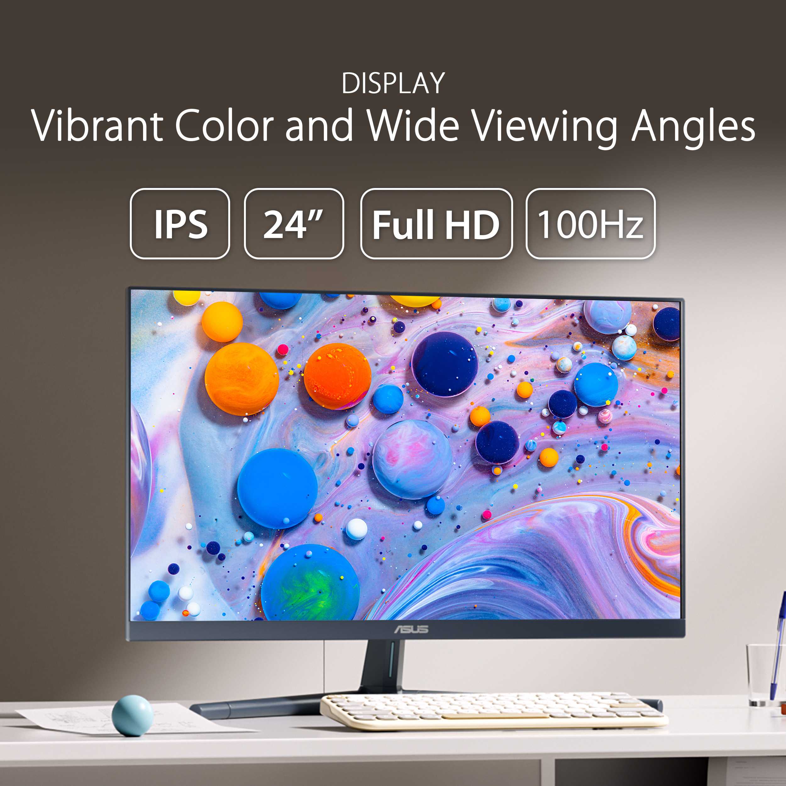 ASUS VU249CFE Eye Care Ultra Slim Gaming Monitor – 24 inch (23.8 inch ...