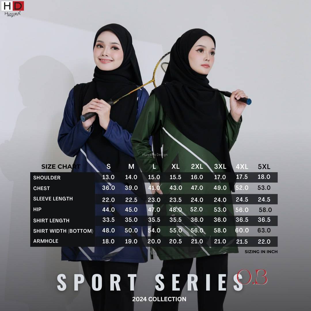 Readystock | HD SPORT2024 03 | Jersi Muslimah Wanita Humaira Design ...
