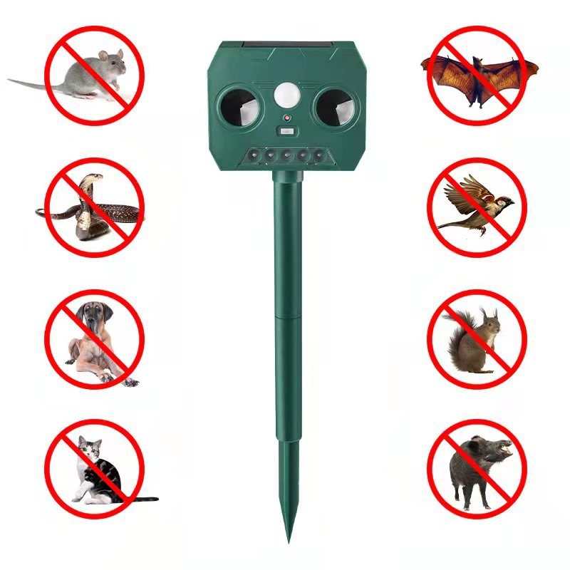 Outdoor Solar Animal Repellent Ultrasonic Solar Powered-Motion ...