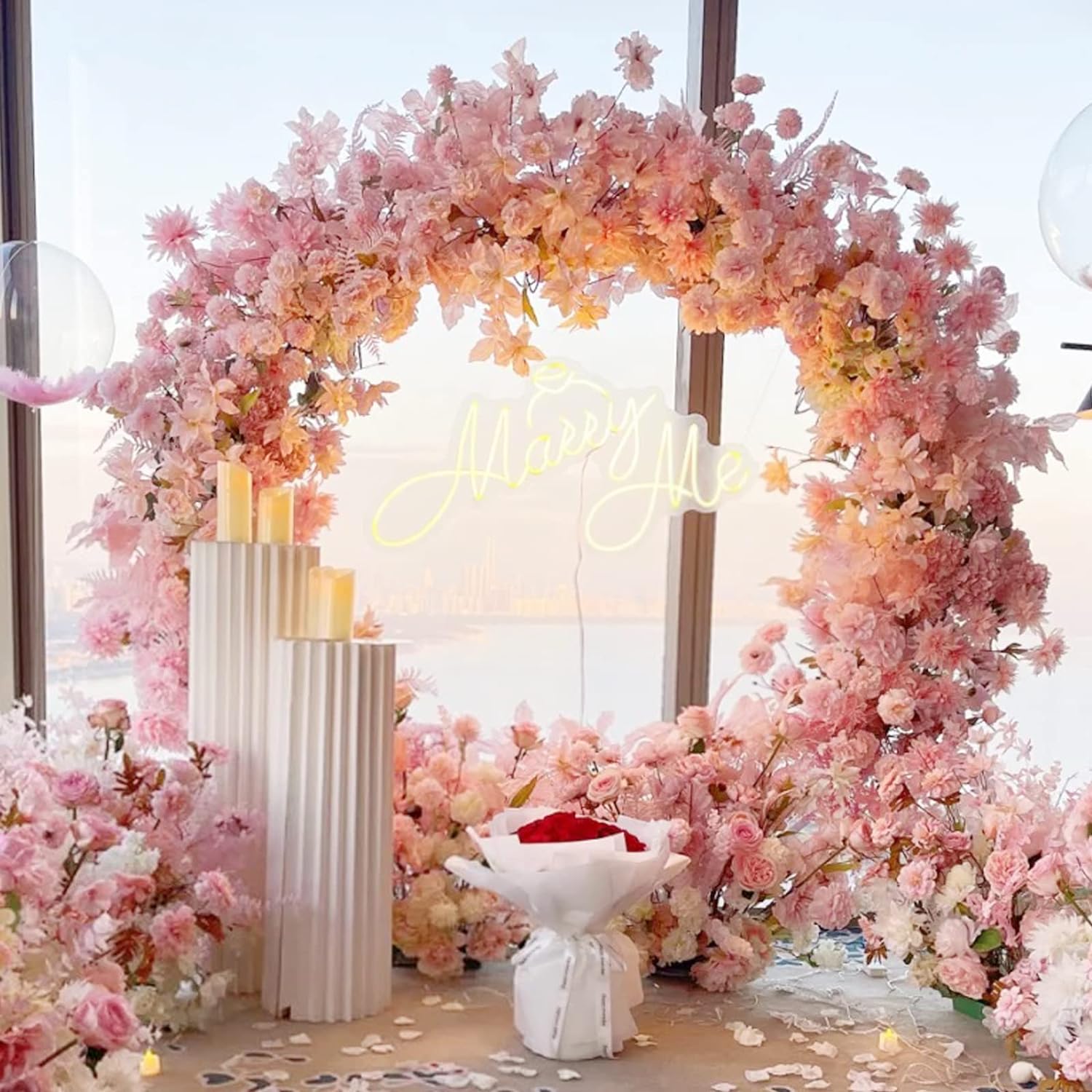 1m 1.5m 2m 2.4m Floral Arch Round Circle Birthday Balloon Stand ...