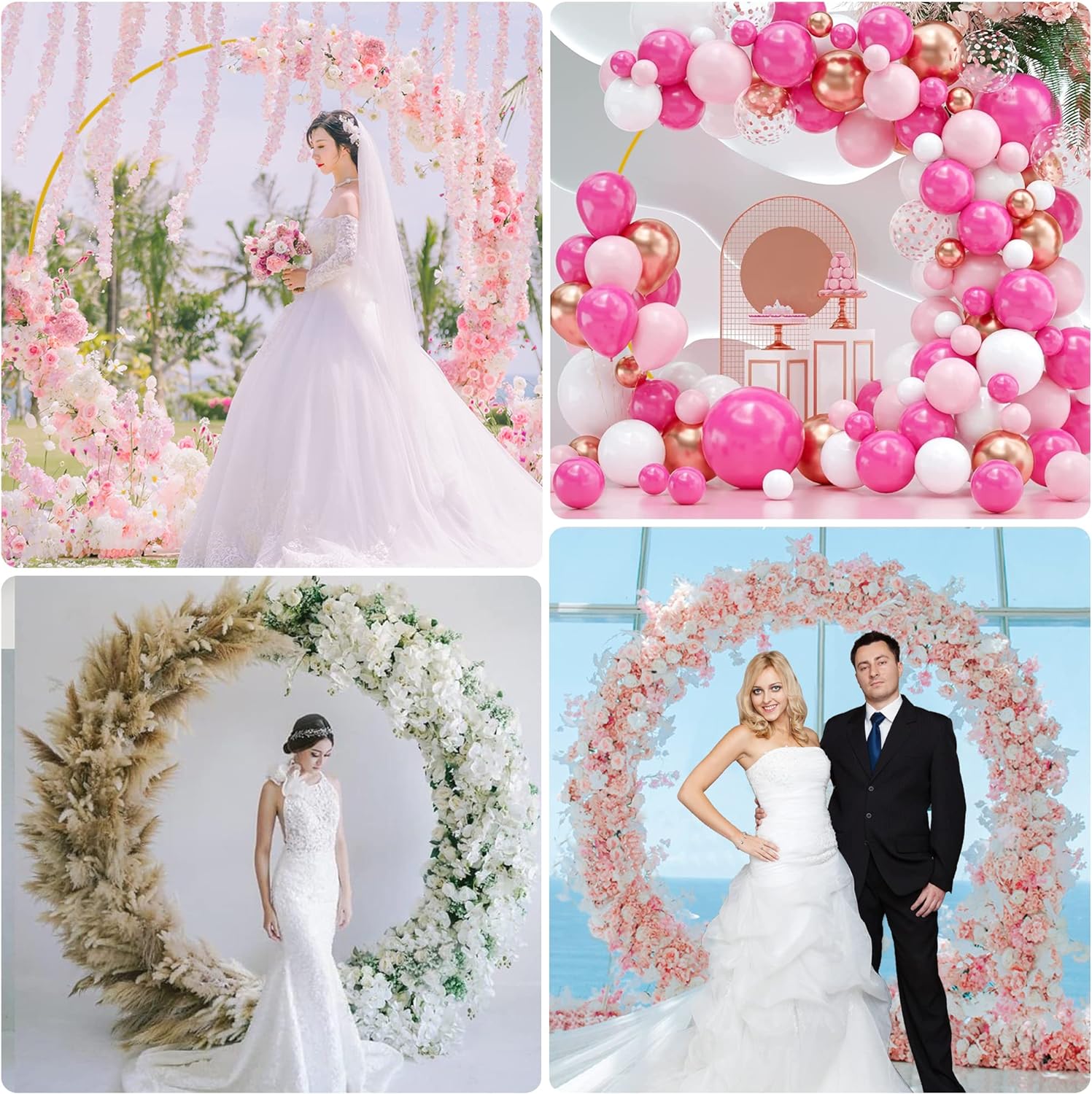 1m 1.5m 2m 2.4m Floral Arch Round Circle Birthday Balloon Stand ...