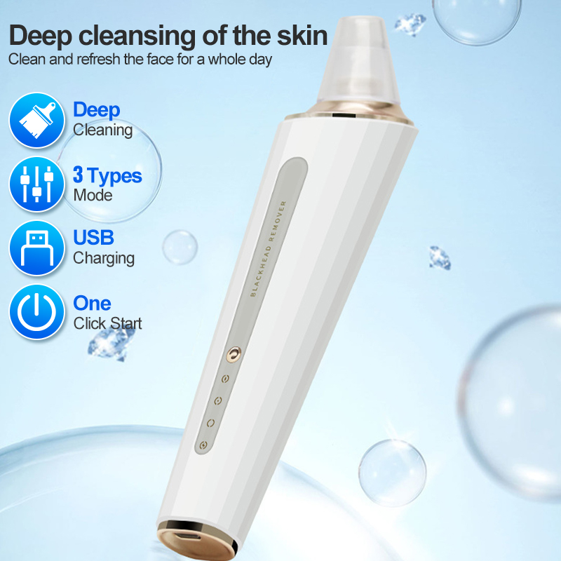 LCD Bubble Blackhead Remover Facial Skin Cleanser Rechargeable Suction ...