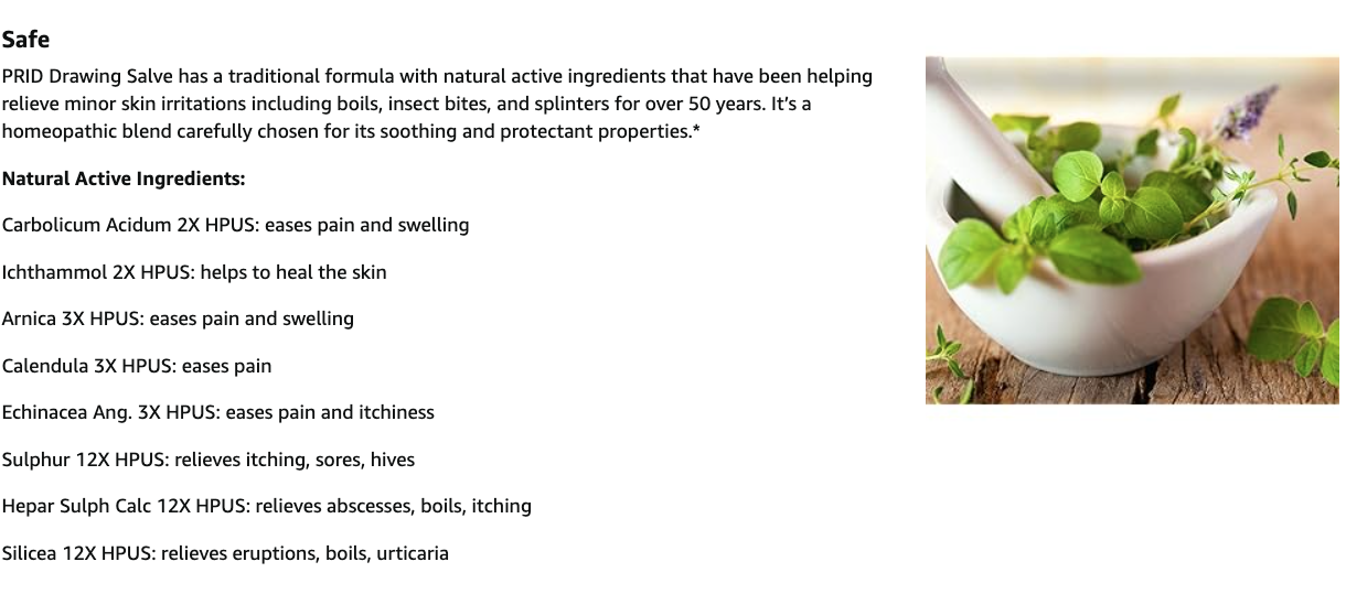 GENUINE Hyland's Naturals PRID Drawing Salve, Relief of Topical Pain ...