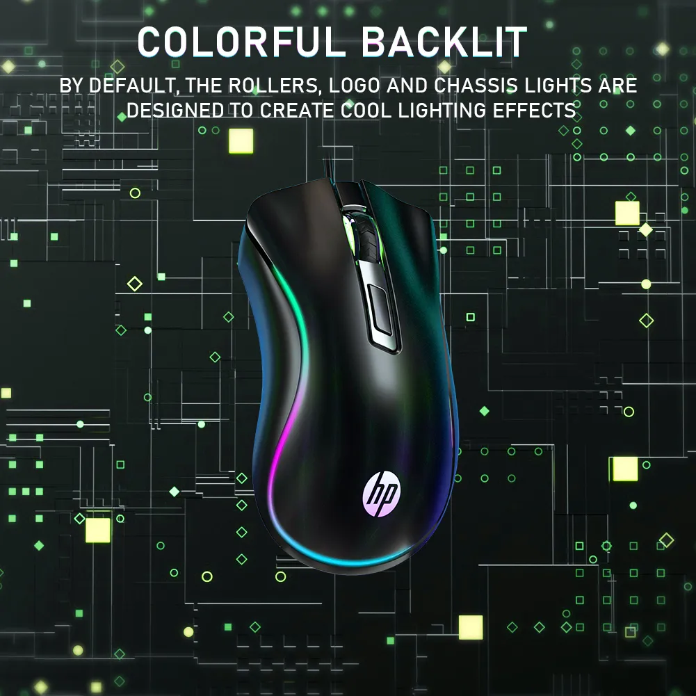 HP G100 USB WIRED OPTICAL GAMING MOUSE WITH 3 DPI ADJUSTABLE MODES, 4 ...