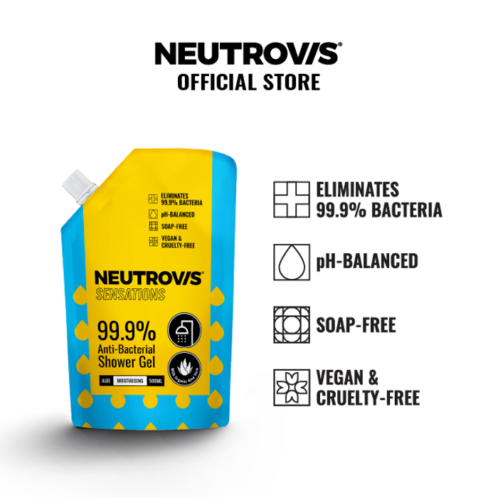 Neutrovis SENSATIONS 99.9% Anti-Bacterial Shower Gel 500ml - Aloe ...