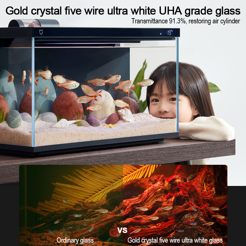Xiaomi Mijia Smart Fish Tank Glass Aquarium Tanks APP Control One-Key ...