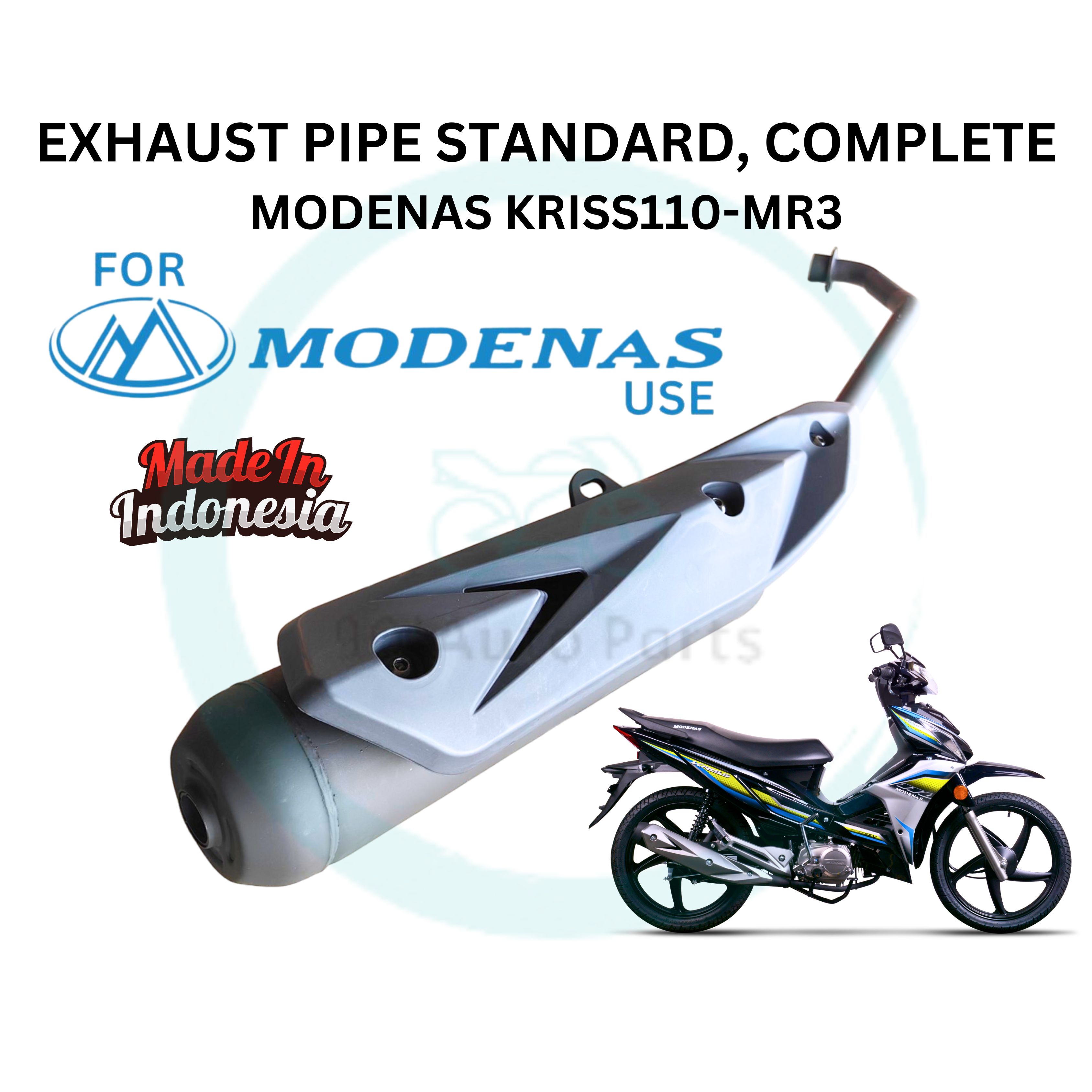MOTOR MODENAS KRISS 110 MR3 EURO 3 EXHAUST PIPE STANDARD COMPLETE EKZOS PIPE EZOS PIPE MUFFLER ...
