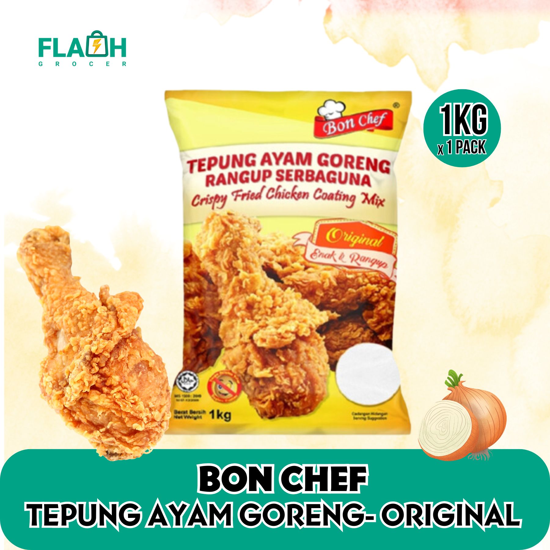 Bon Chef- Tepung Ayam Goreng 1KG (Original / Hot & Spicy / Spicy ...