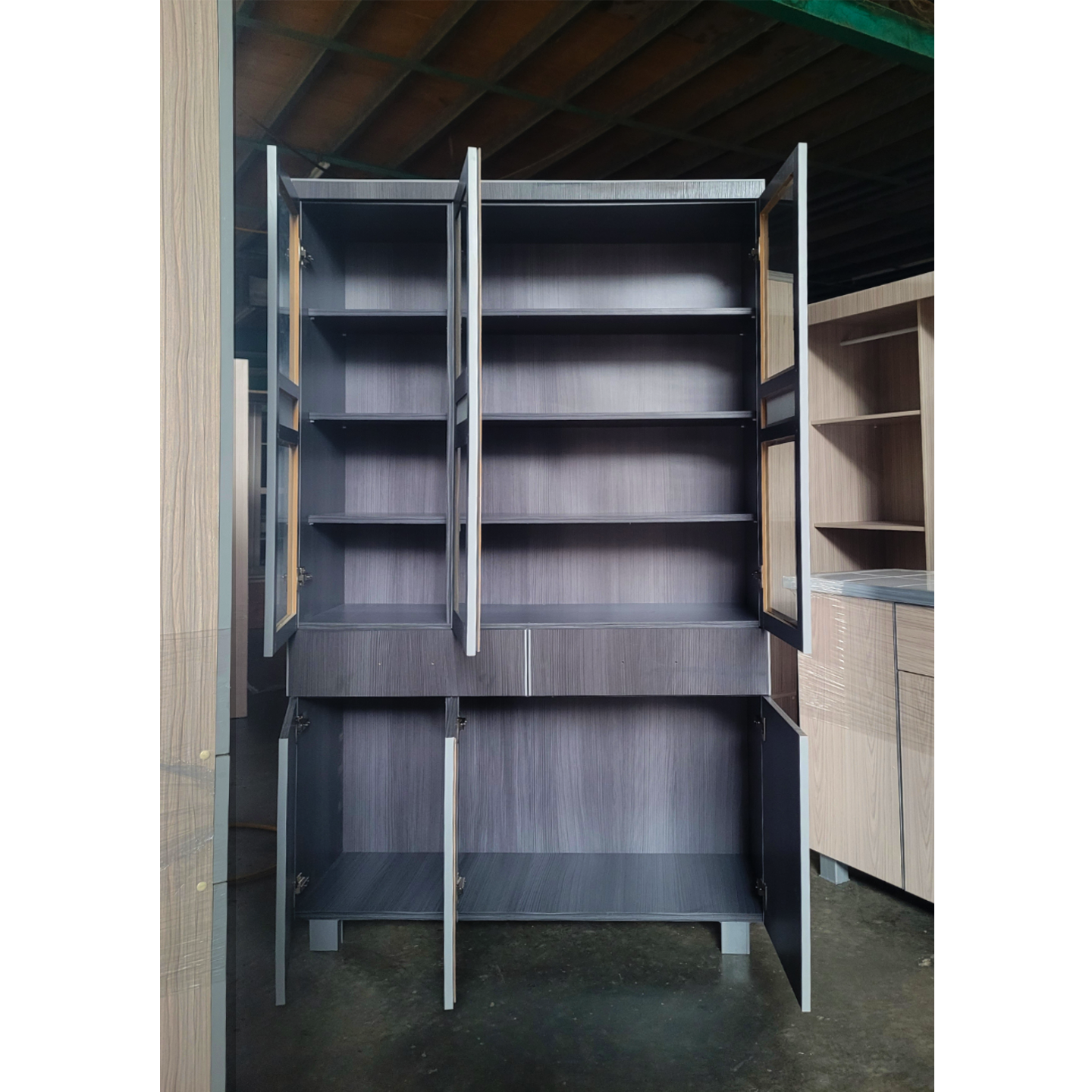 HOMATRIX Kitchen Cabinet Storage Glass Cabinet Almari Simpan Dapur Kaki ...